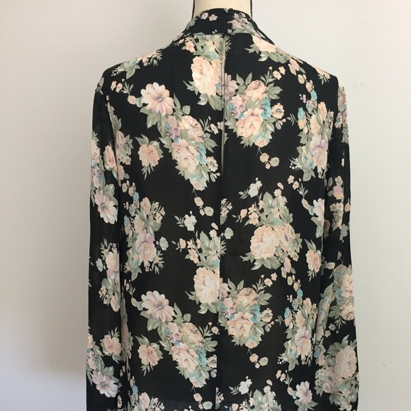Philosophy | Tops | Philosophy Black Pink Floral Blouse Size M | Poshmark
